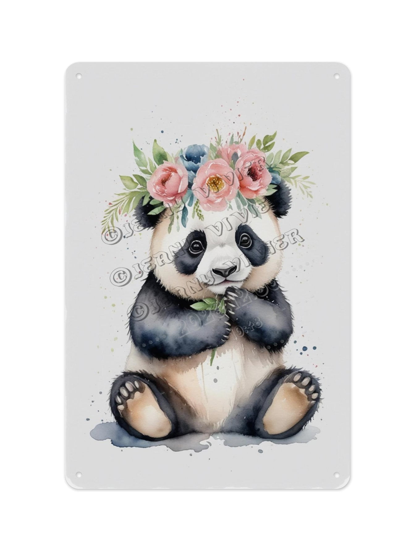 Retro Metal Sign, Aluminum, 12 x 16 Inches, Cute Panda Design, Adds a ...