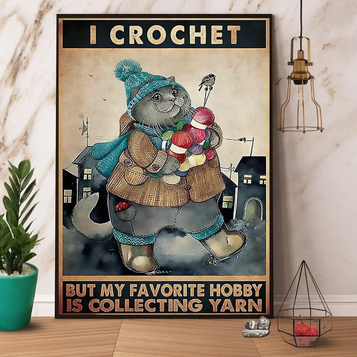 Retro Metal Sign Decoration Signs Crochet & Knitting My Hobby is ...