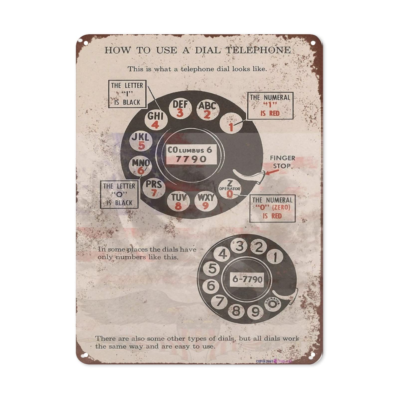 Retro Metal Sign1927 Here's How to Use a Dial Telephone Aluminium Sign ...