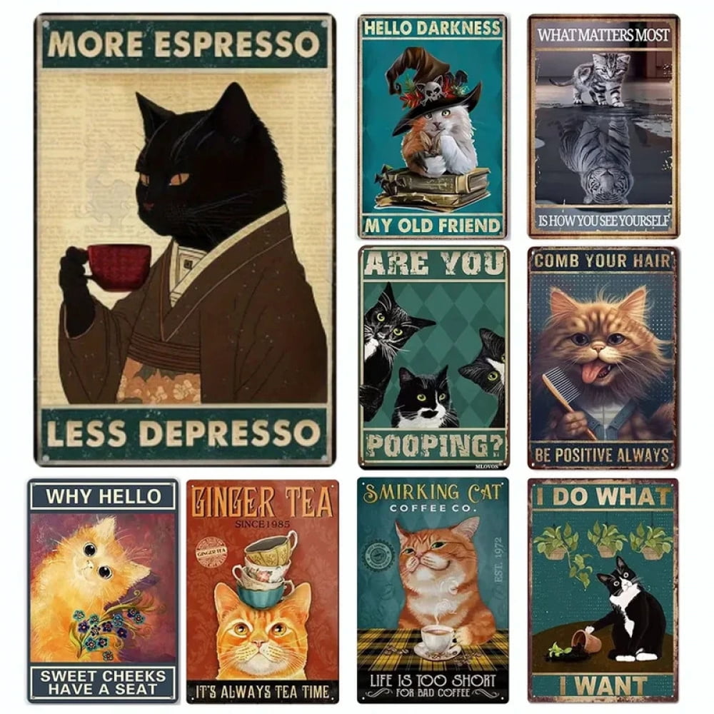 Retro Metal Tin Sign 5.5 X 8 In,More Espresso Less Depresso Poster ...