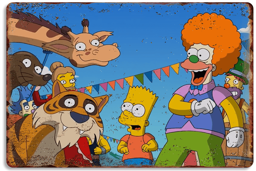 Retro Metal Tin Sign Bart Simpson At The Amusement Park Poster Vintage ...