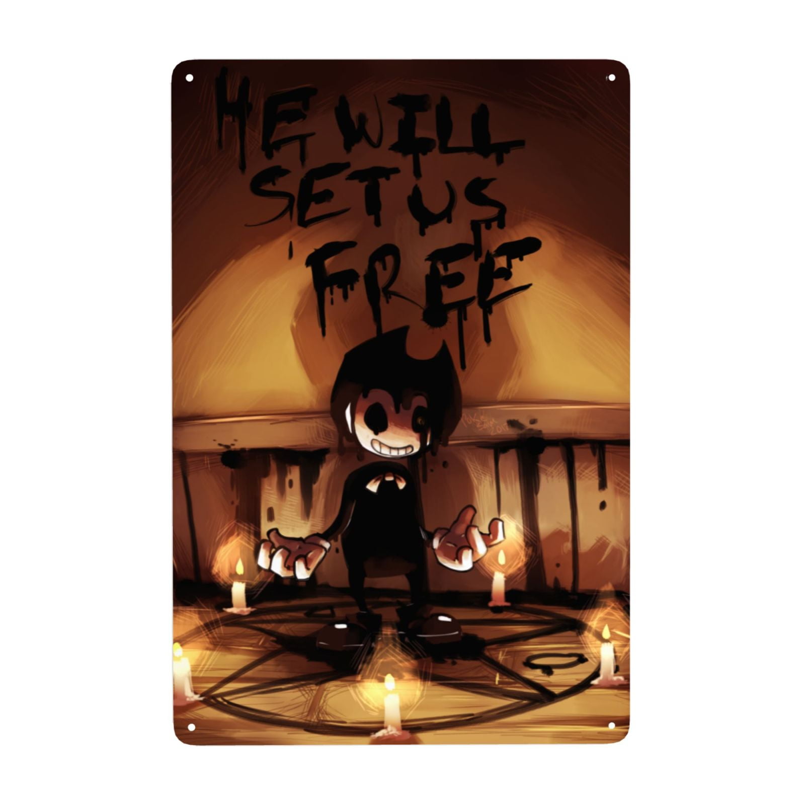 Retro Metal Tin Sign Bendy And The Ink Machine Wall Decor Poster for ...