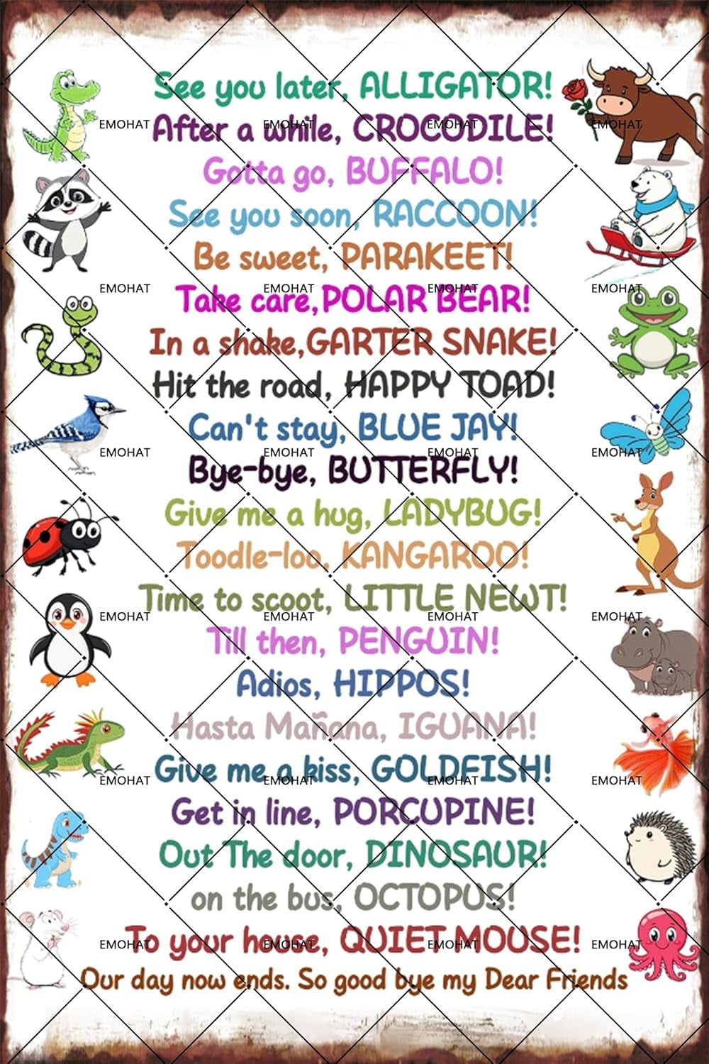 Retro Metal Tin Sign See You Later Alligator Funny Animal Poster Wall ...