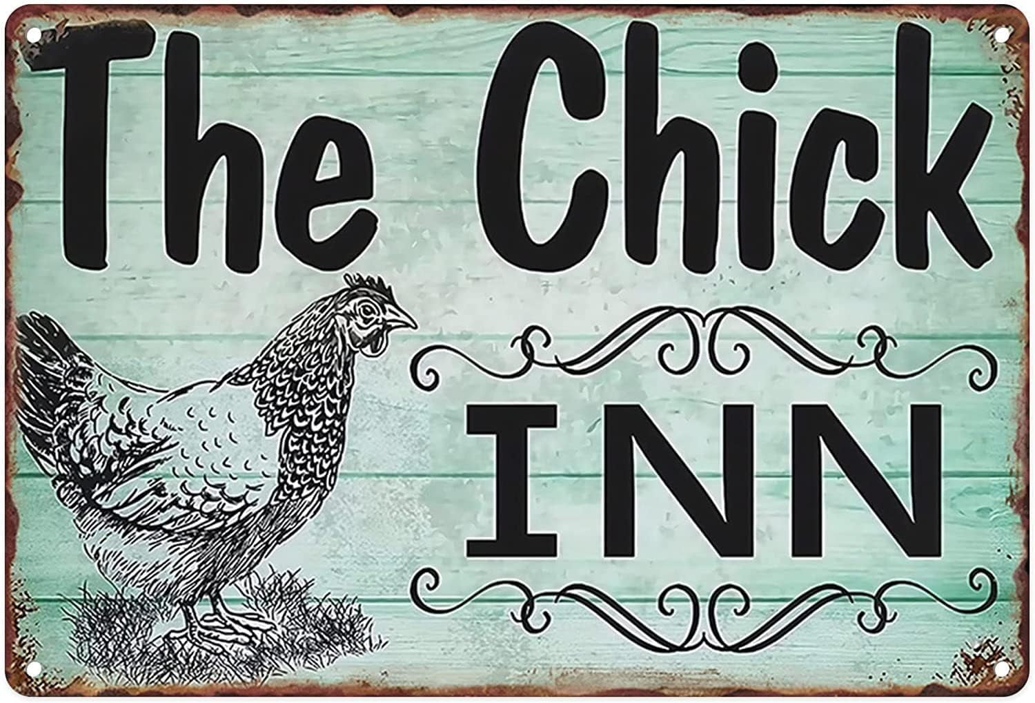 Retro Metal Tin Sign The Chick Inn Chicken Coop Rustic Hen House Farm ...