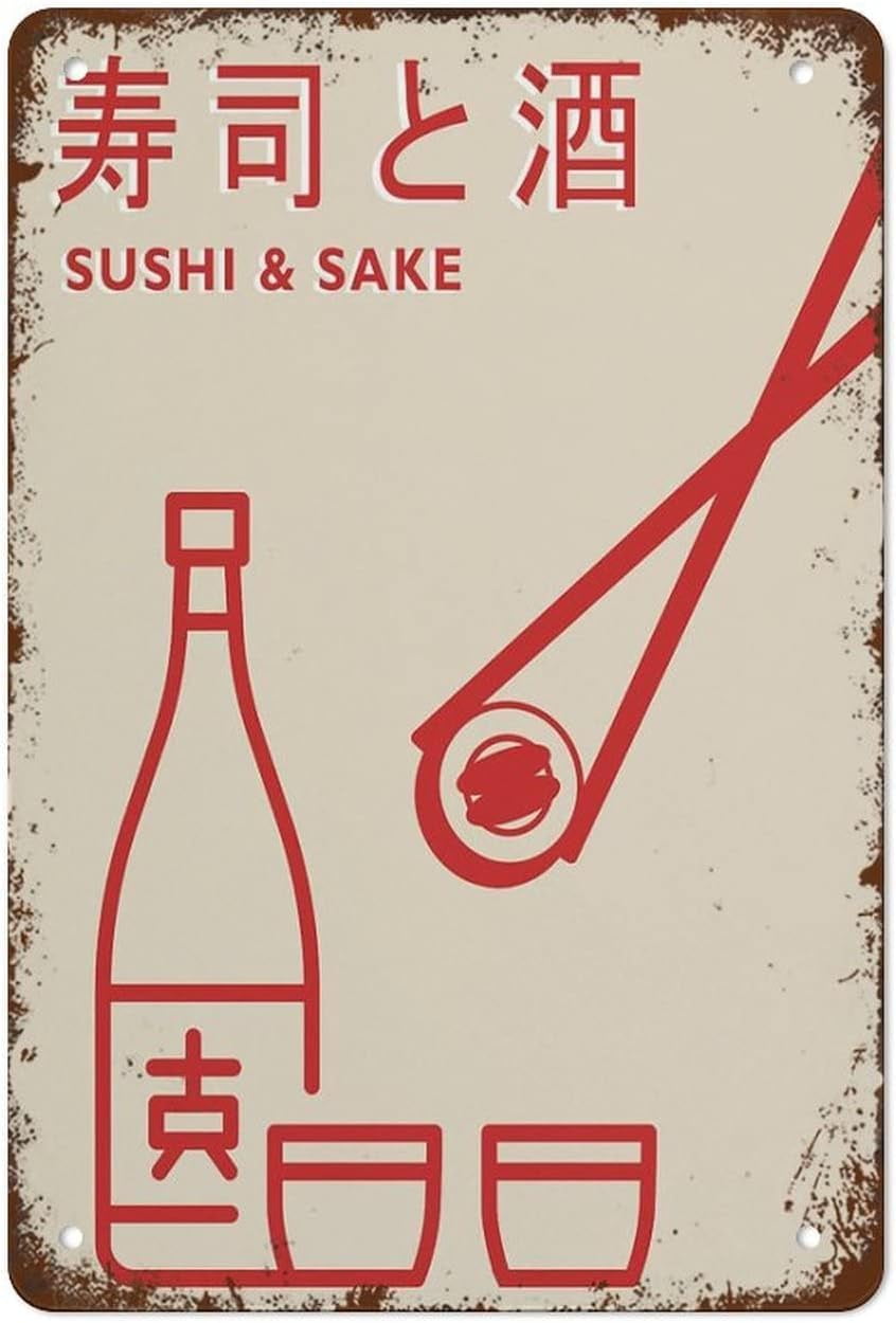 Retro Metal Tin Sign Vintage Signs Japanese Food Poster Sushi Sake ...