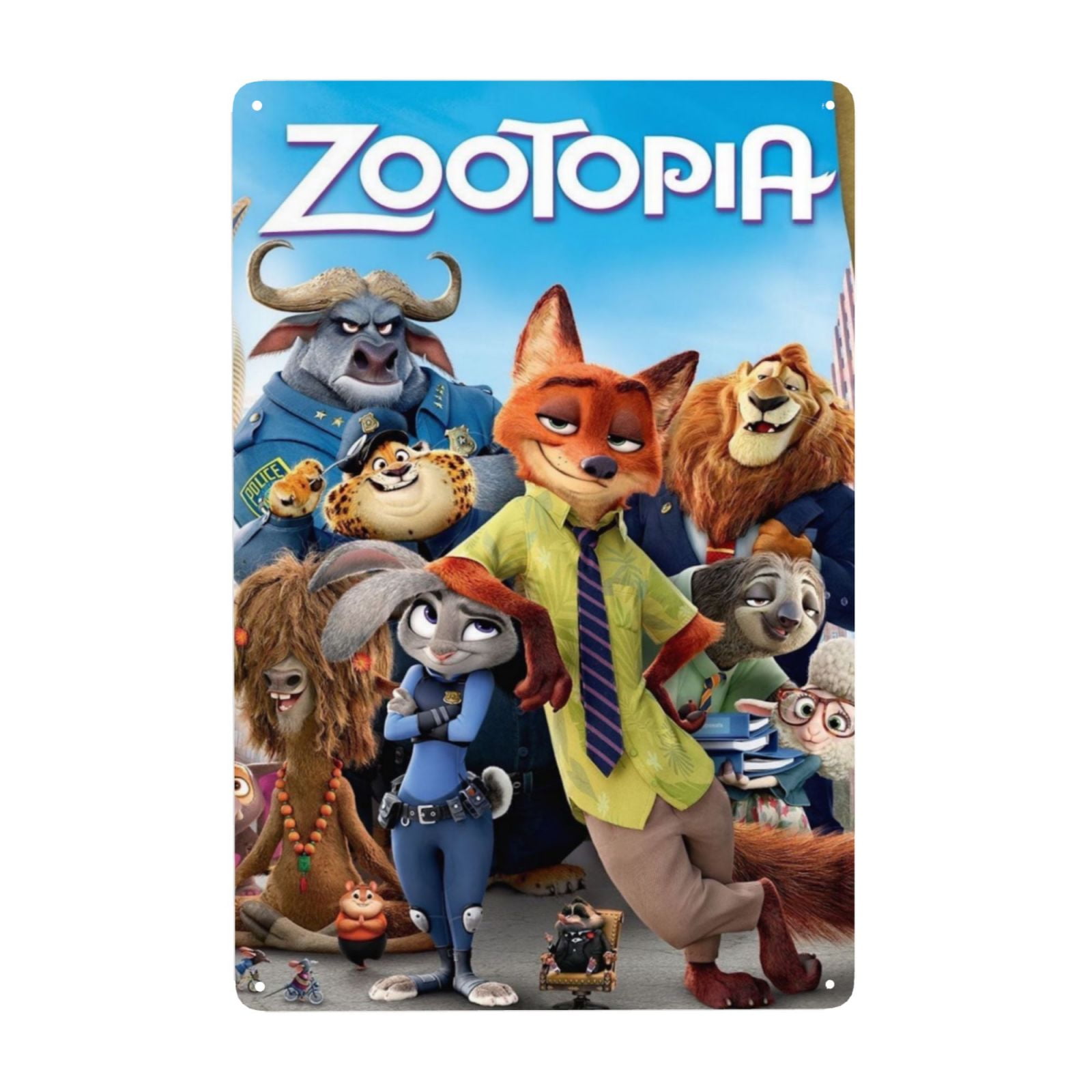 Retro Metal Tin Sign Zootopia Wall Decor Poster for Home Club Coffee 8 ...