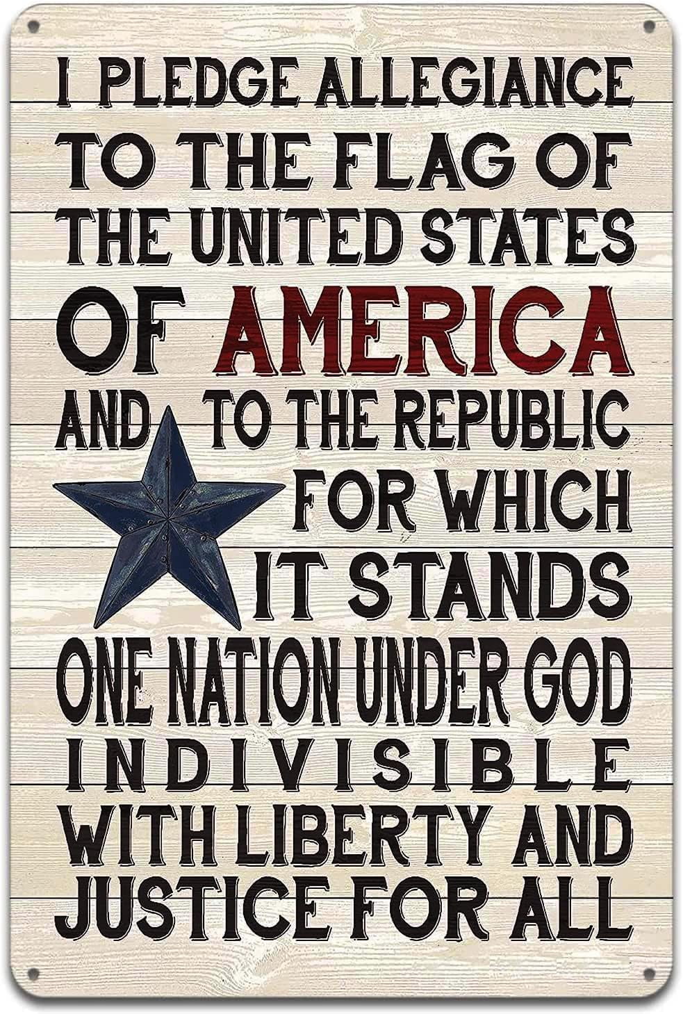 Retro Metal Tin Signs I Pledge Allegiance Patriotic Retro Road Signs ...