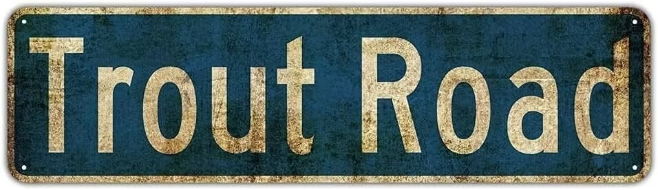 Retro Metal Tin Signs Instagram Style Trout Road Signs Amusement Park ...