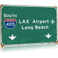 Retro Metal Tin Signs Los Angeles Lax Airport I-105 W Interstate ...
