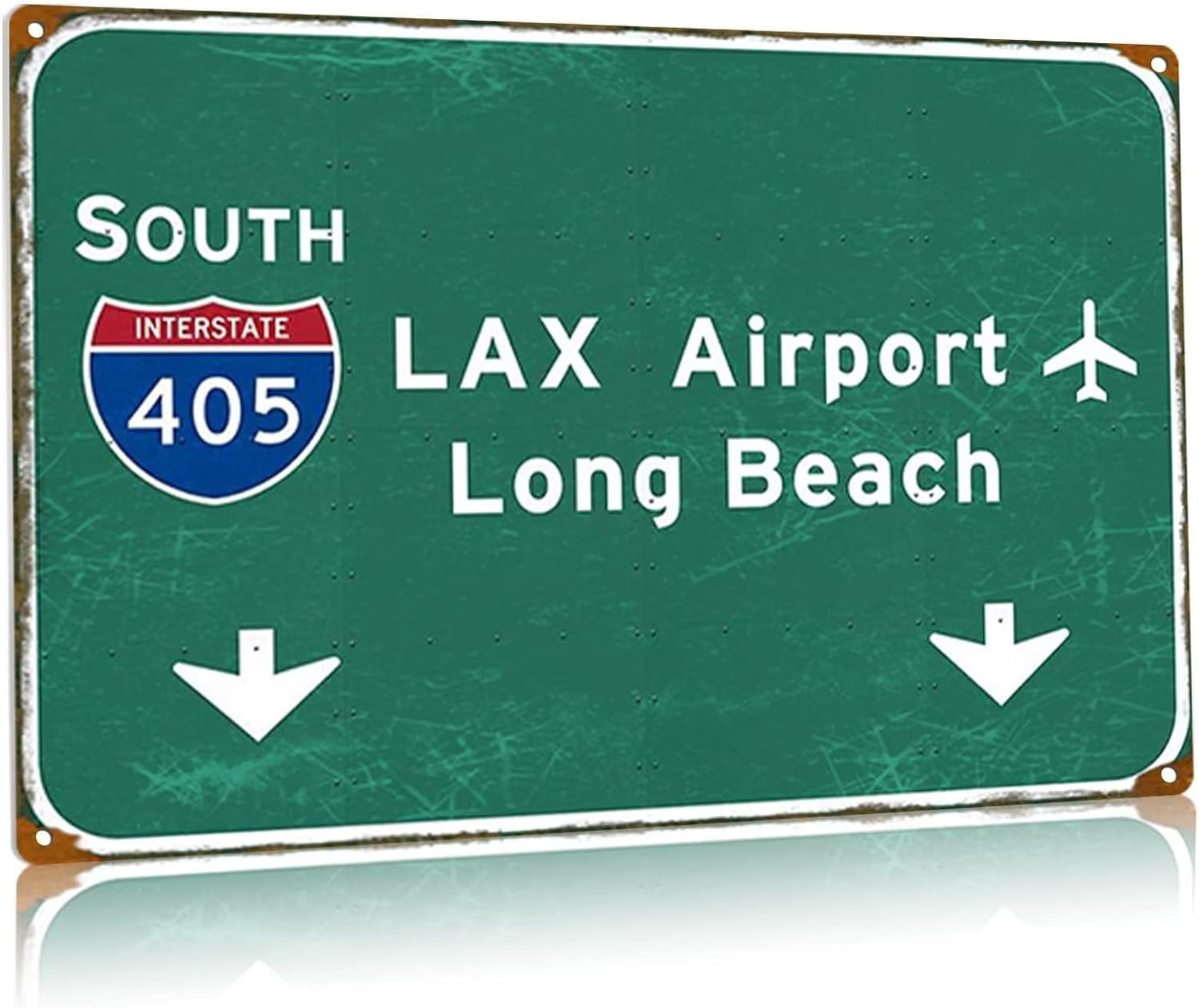 Retro Metal Tin Signs Los Angeles Lax Airport I-105 W Interstate ...