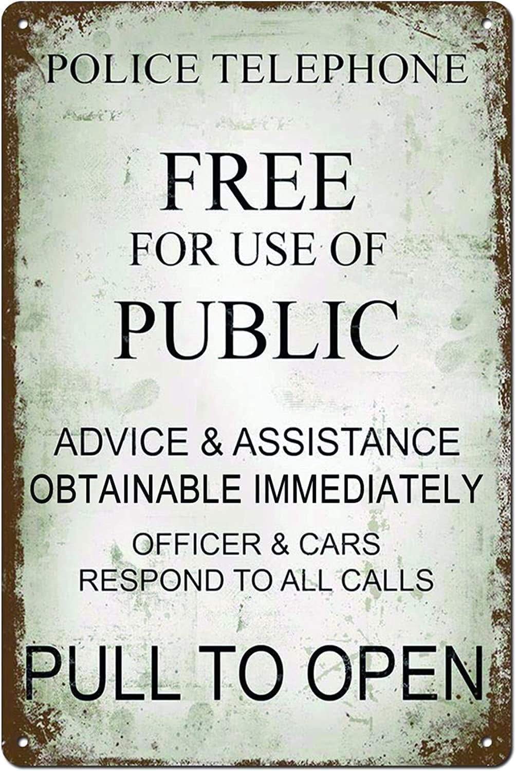 Retro Metal Tin Signs Style Police Phone Box Tardis Dr Who Retro Road ...