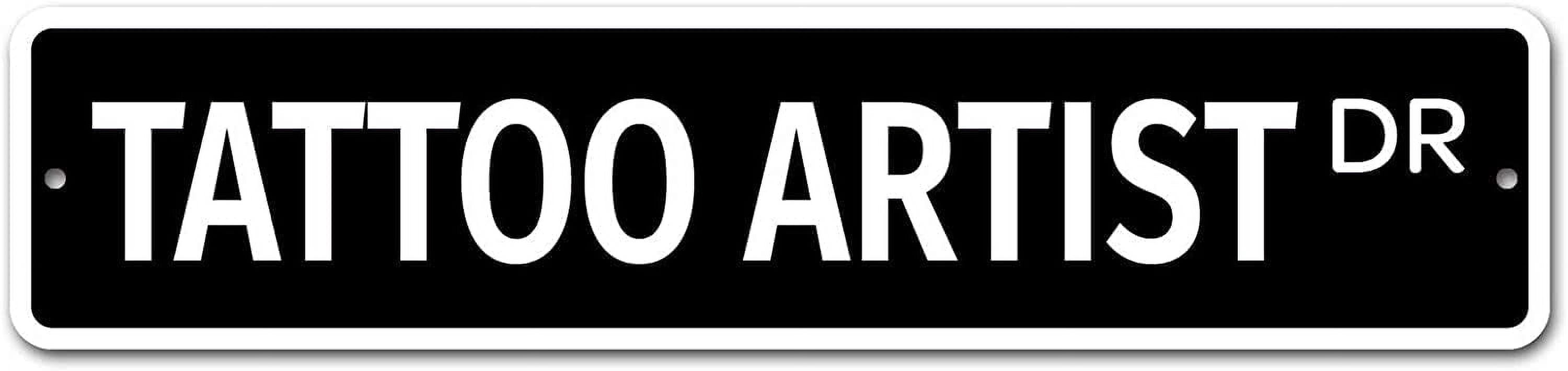 Retro Metal Tin Signs Tattoo Artist Metal Tin Sign Plate Drive Way Road ...