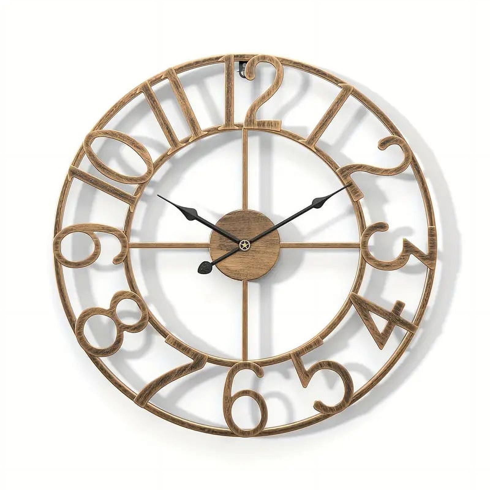 Retro Metal Wall Clock Creative Iron Art Decoration Digital Living Room ...