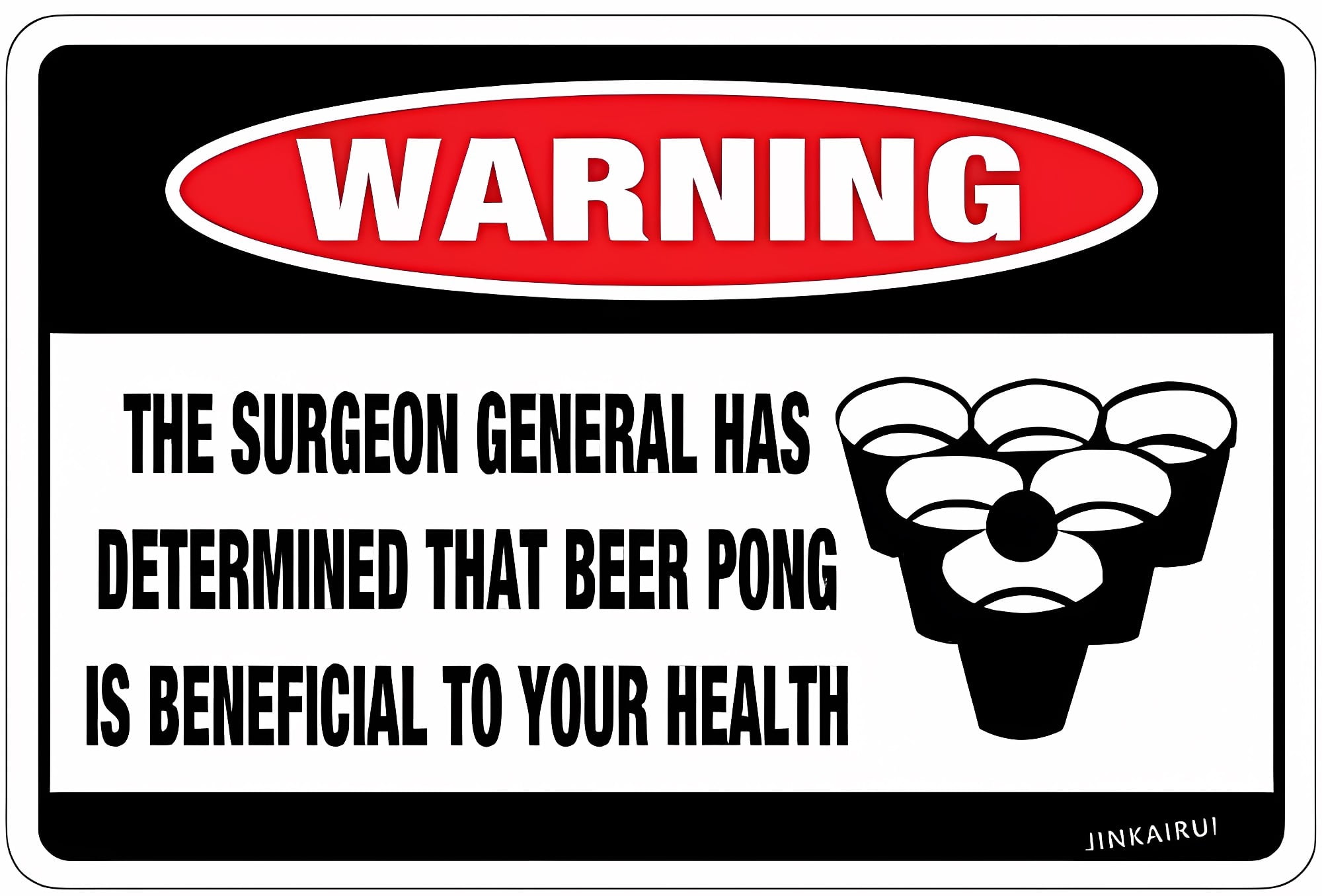 Retro Metal tin Sign Funny The Surgeon General Has Determined That Beer ...