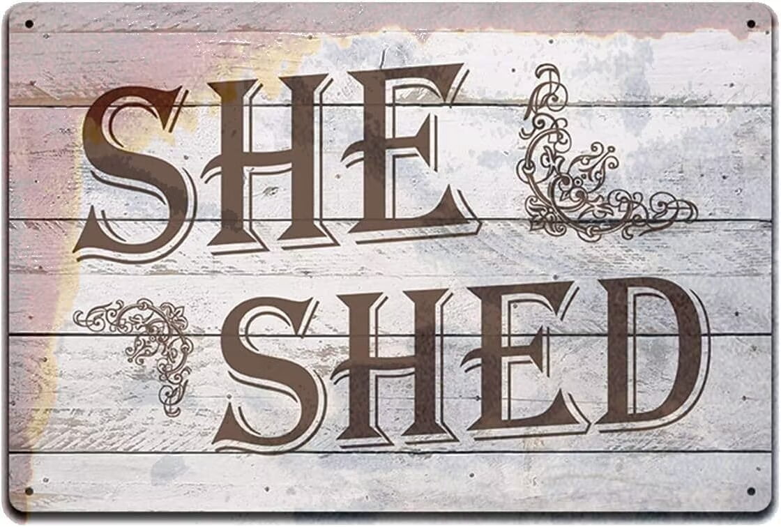Retro Metal tin Sign She Shed -Metal Sign Vintage Decor Home Garden ...