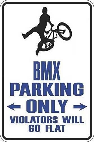 Retro Metal tin Sign Warning Notice Metal Sign Outdoor BMX Parking Only ...
