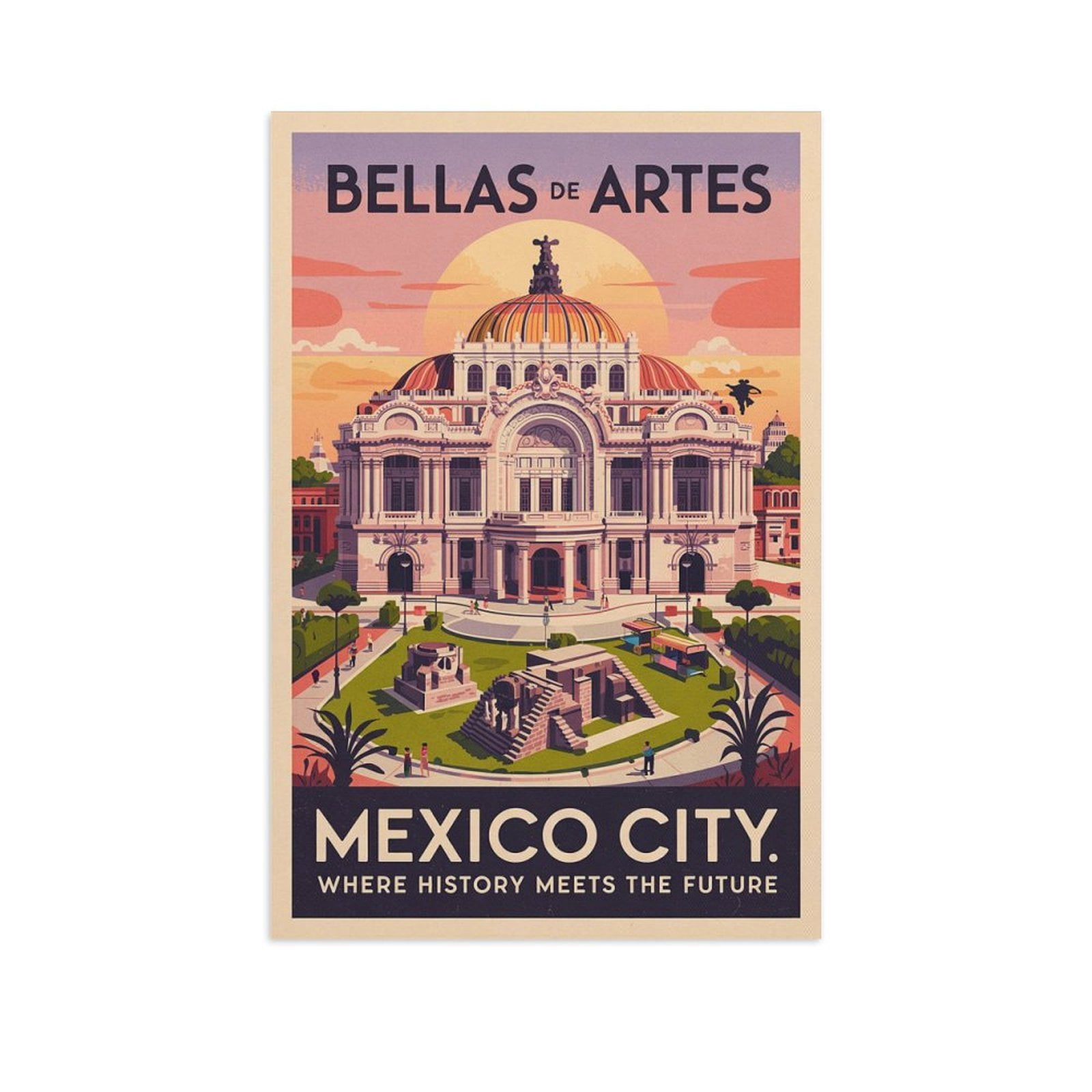 Retro Mexico City Poster Vintage Mexican City Tourism Art for Walls ...