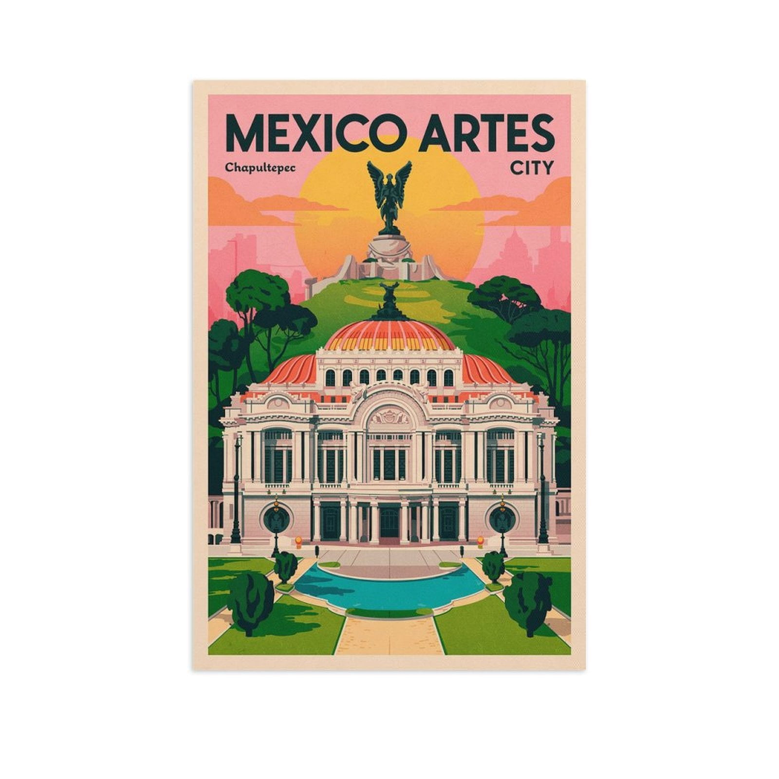Retro Mexico City Poster Vintage Mexican City Tourism Art for Walls ...