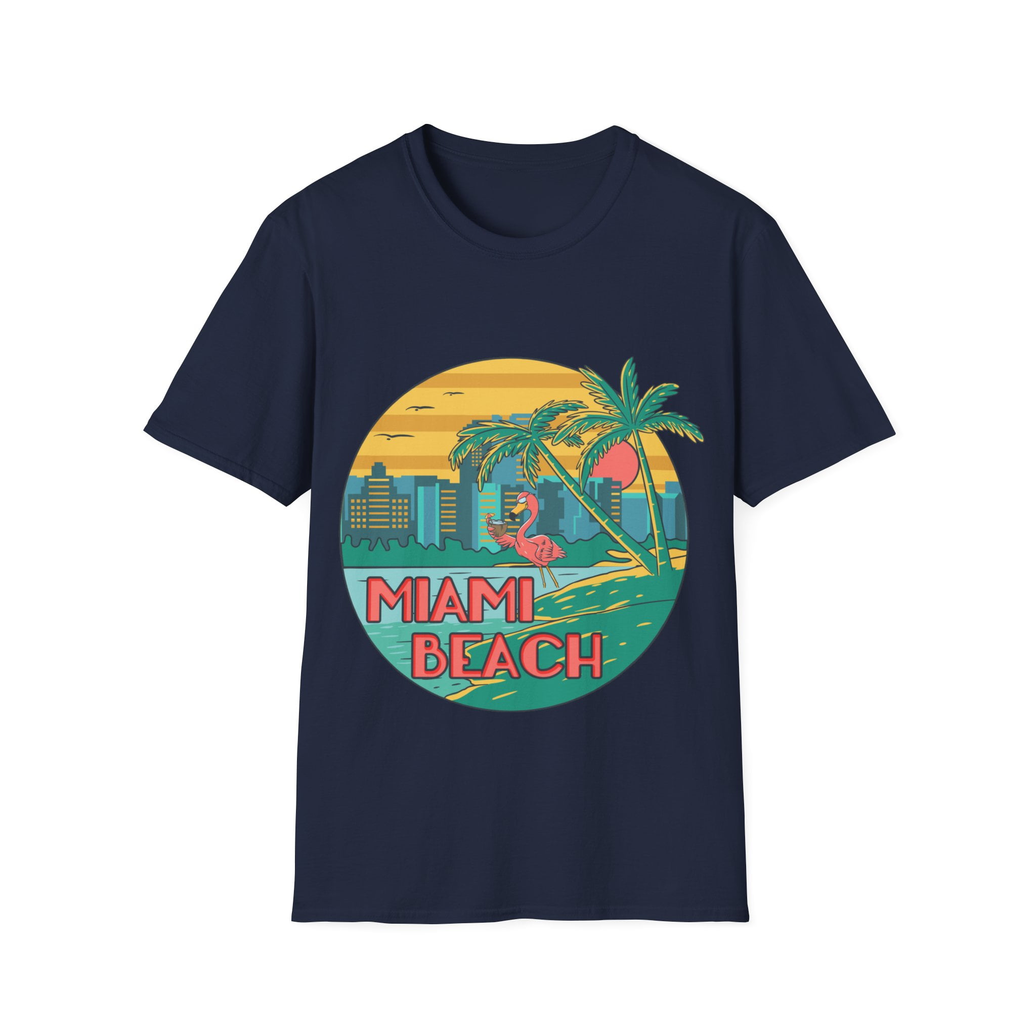 Retro Miami Beach Novelty I Love Miami Graphic Flamingo Bird - Walmart.com