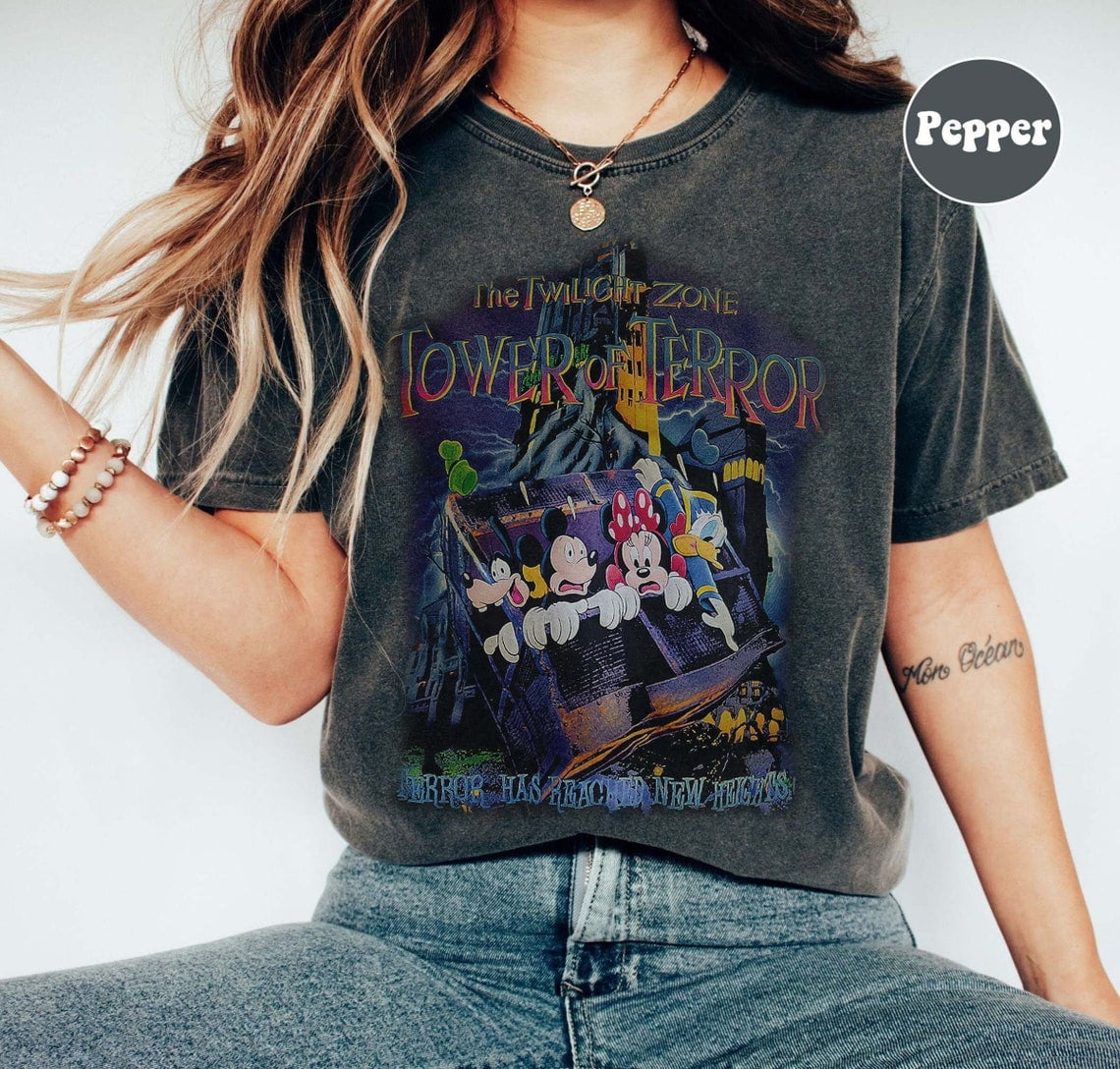 Retro Mickey And Friends Tower Of Terror Comfort Colors T-Shirt, Mickey And Friends, Hollywood ...