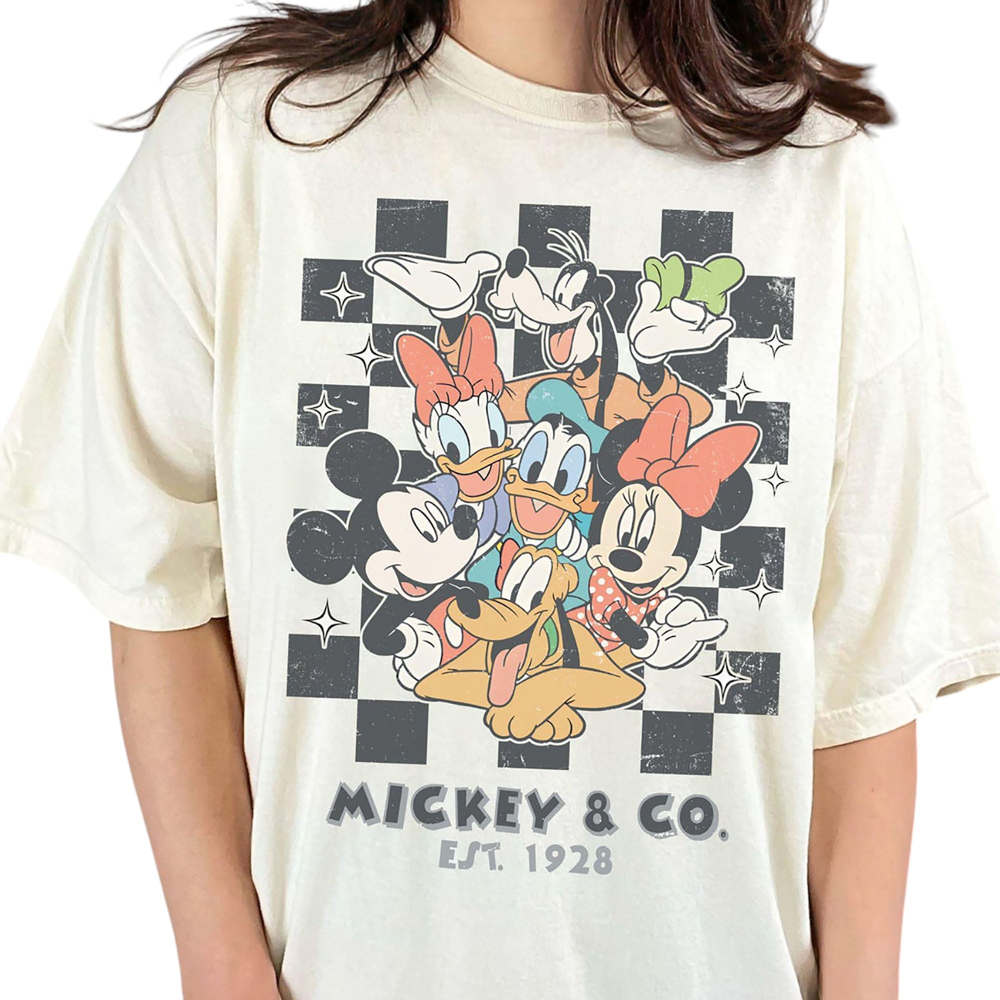 Retro Mickey & Co 1928 T Shirt, Mickey and Friends Checkered Shirt ...