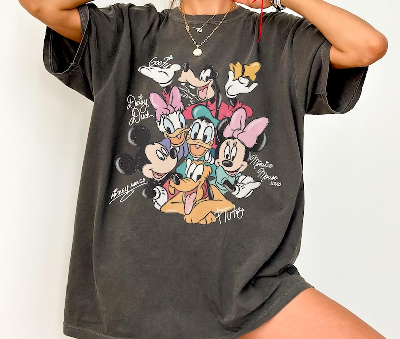 Retro Mickey and Friends Magical Shirt, Characters Tee, Mouse Head Tee ...