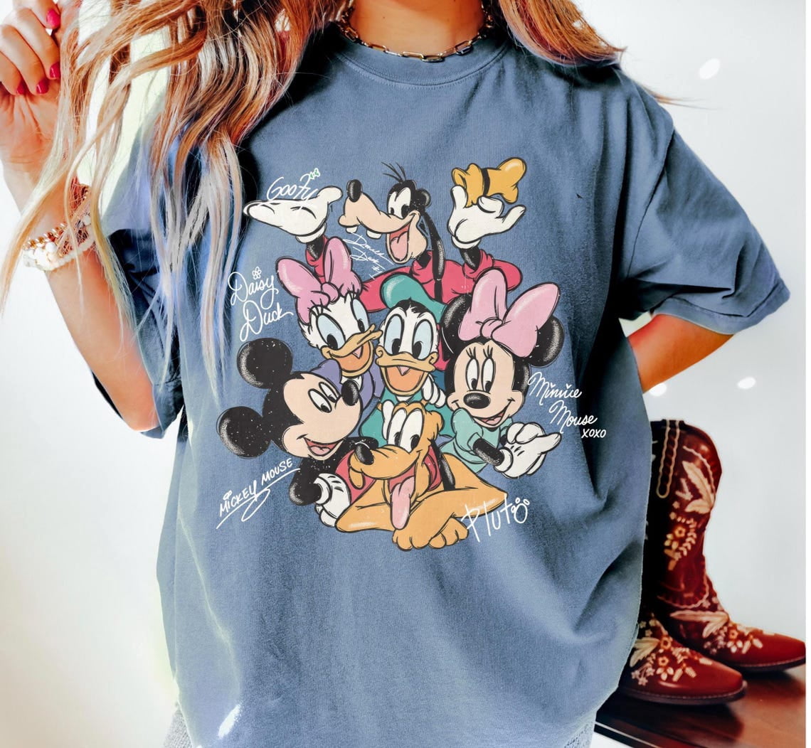 Retro Mickey and Friends Signatures Comfort Colors T-Shirt, Magical ...