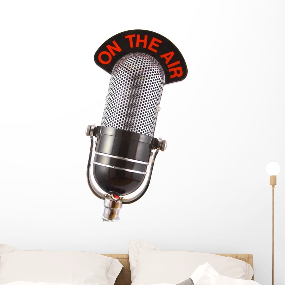 Retro Microphone Wall Decal by Wallmonkeys Peel and Stick Graphic (36 ...