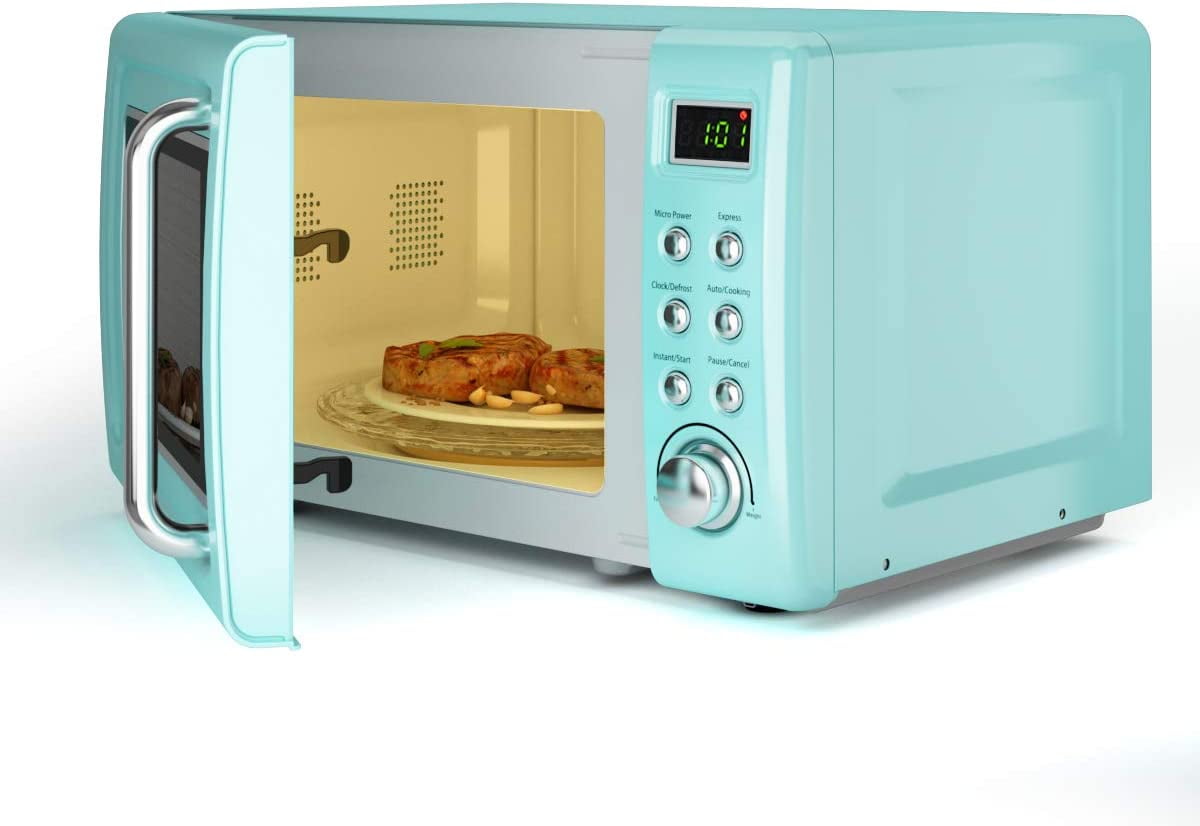 Retro Microwave Oven,Safeplus 0.7Cu.ft, Countertop 700W Microwaves with ...