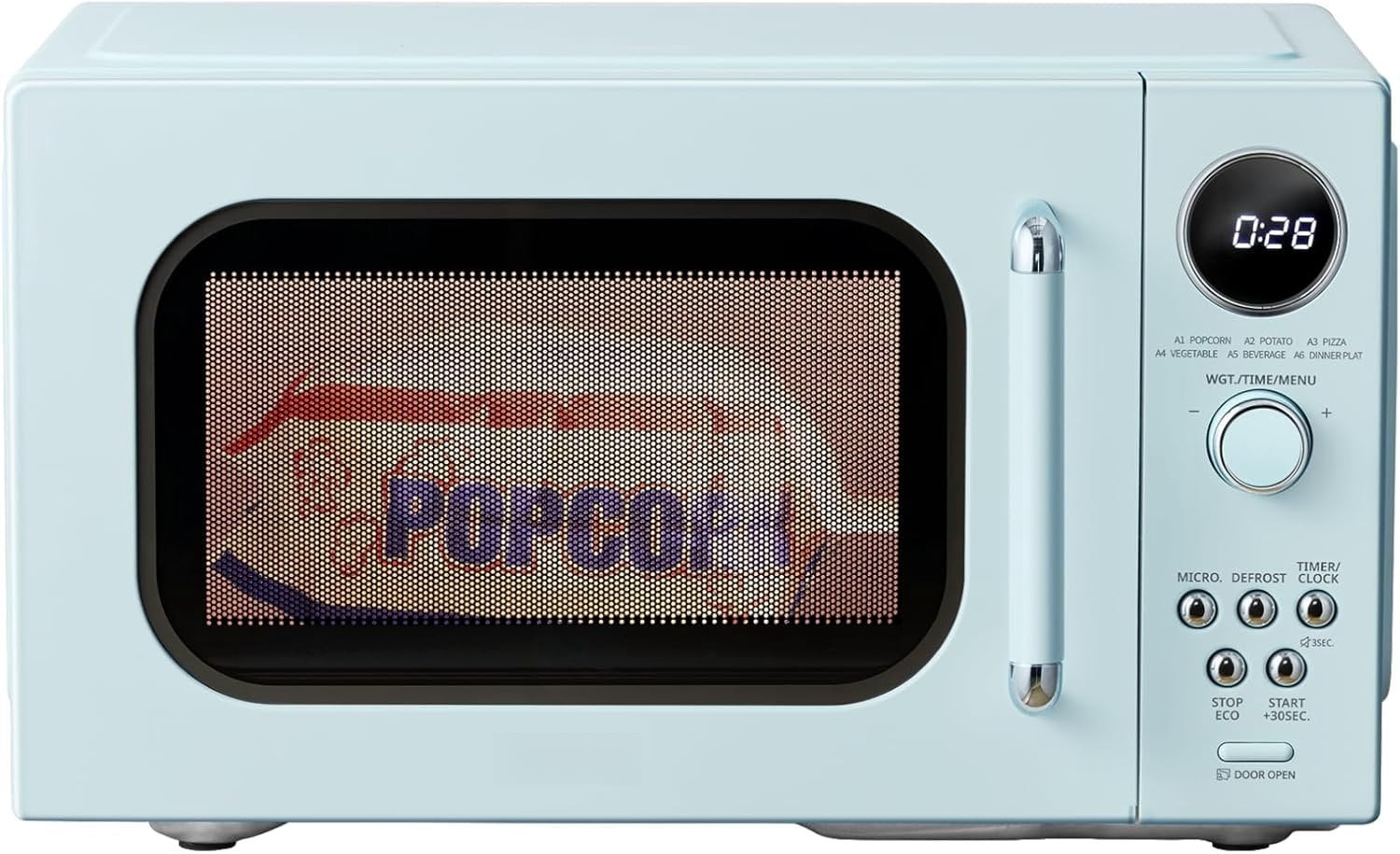 Retro Microwave Oven, Small Microwave with 6 Menus, 0.9 cu.ft ...