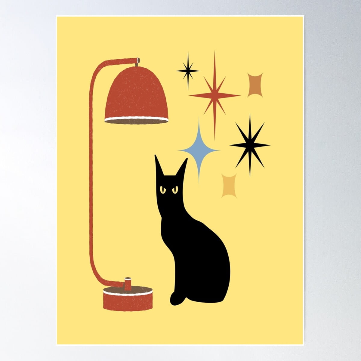 Retro Mid Century Atomic Black Cat, Mid Century Cat,Retro Atomic Cats ...