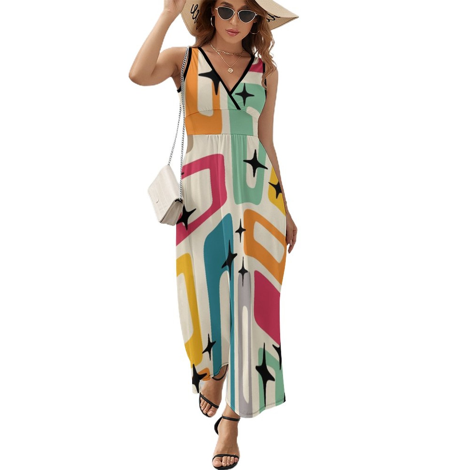 Retro Mid Century Modern Abstract Pattern 154 Sleeveless Dress luxury ...