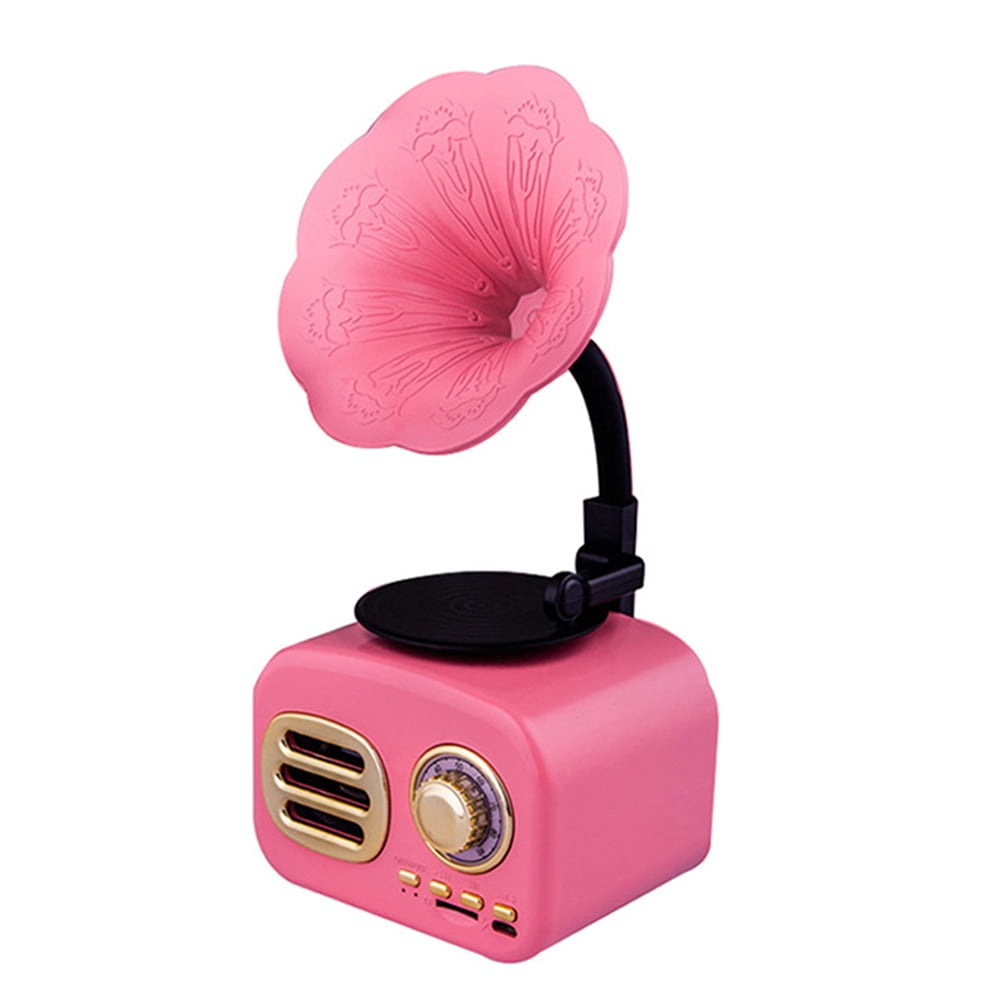 Retro Mini Phonograph Stereo Music Radio Wireless Bluetooth Speaker ...