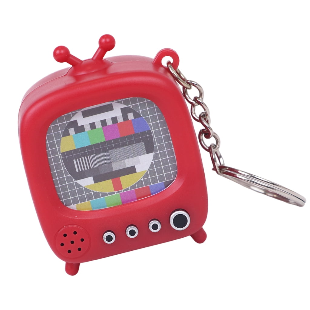 Retro Mini TV Keychain Light Up Sound Function Vintage Design Plastic ...