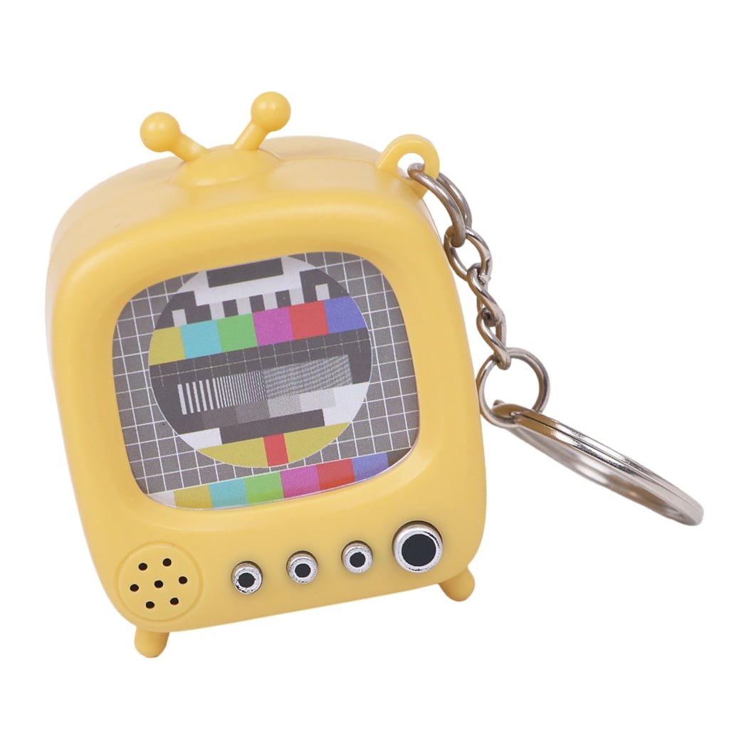 Retro Mini TV Keychain Light Up Sound Function Vintage Design Plastic ...