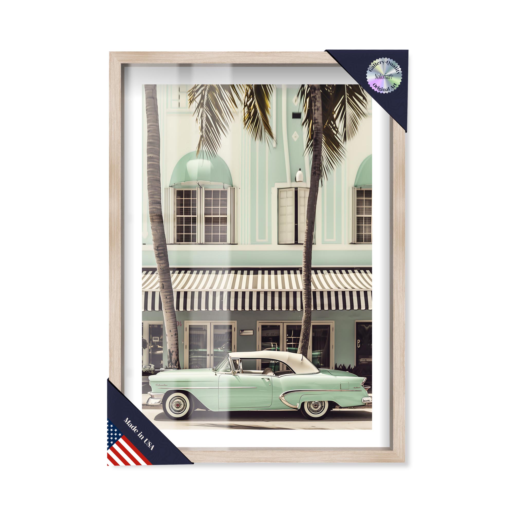 Retro Mint Green Cruise Shadowbox Print Coastal Art Prints by Notoriart ...