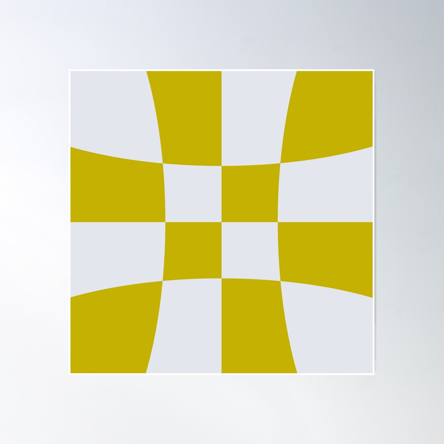 Retro Mod Checkerboard Sound Waves Poster Wall Art, Modern Wall Decor ...