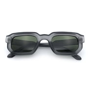 Extreme Thin Small Lens Rectangle Sunglasses Color Tinted 49mm (Black ...