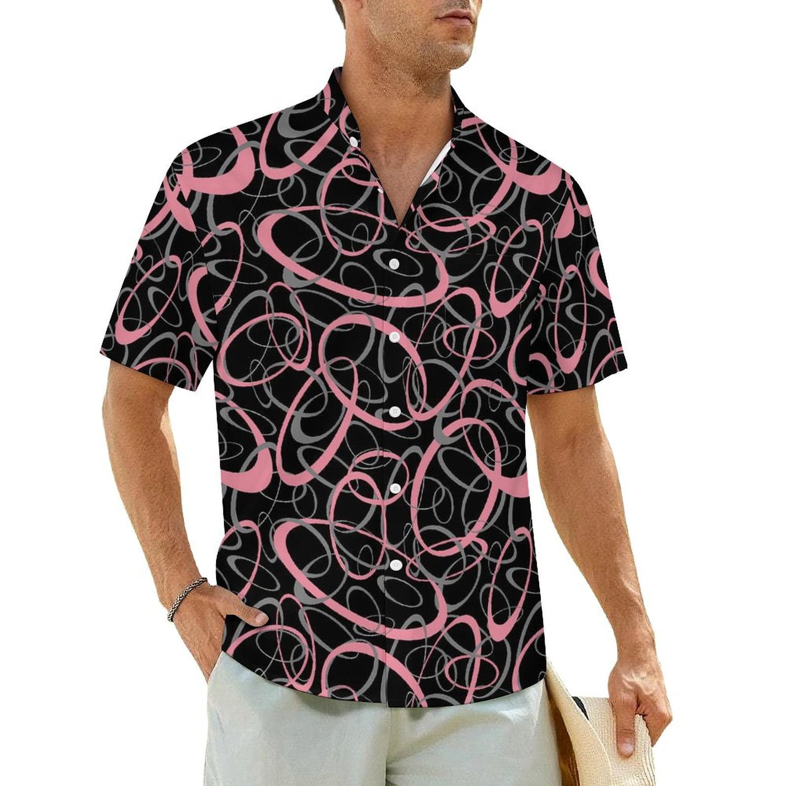 Retro Mod Print Vacation Shirt Male Vintage Flower Vintage Casual ...