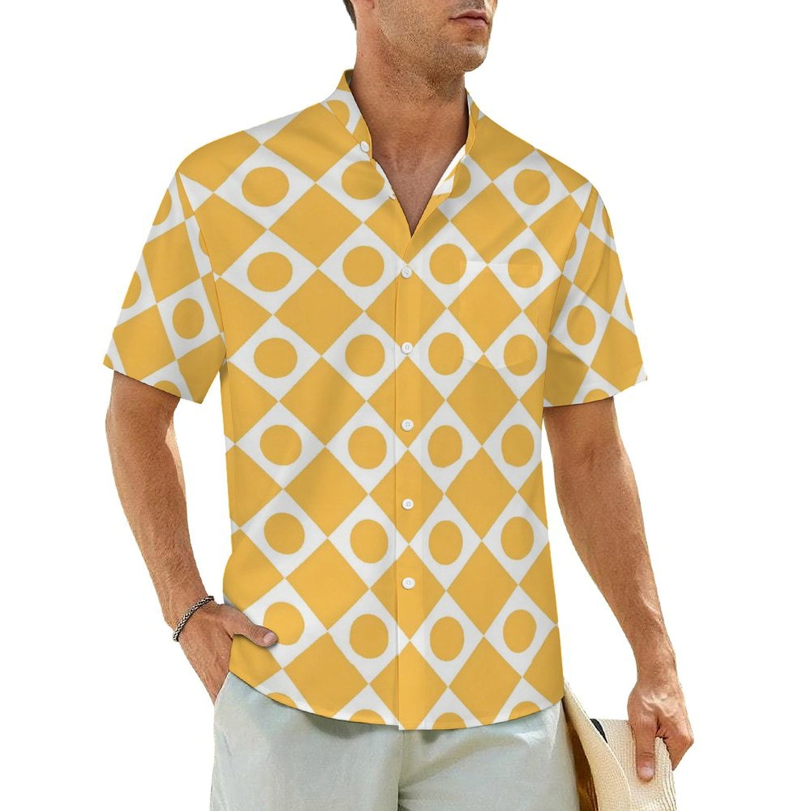 Retro Mod Print Vacation Shirt Male Vintage Flower Vintage Casual ...