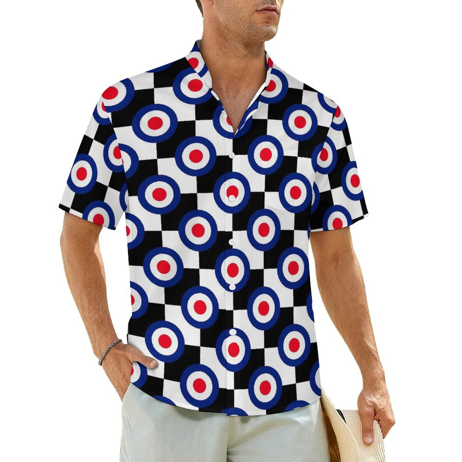 Retro Mod Print Vacation Shirt Male Vintage Flower Vintage Casual ...