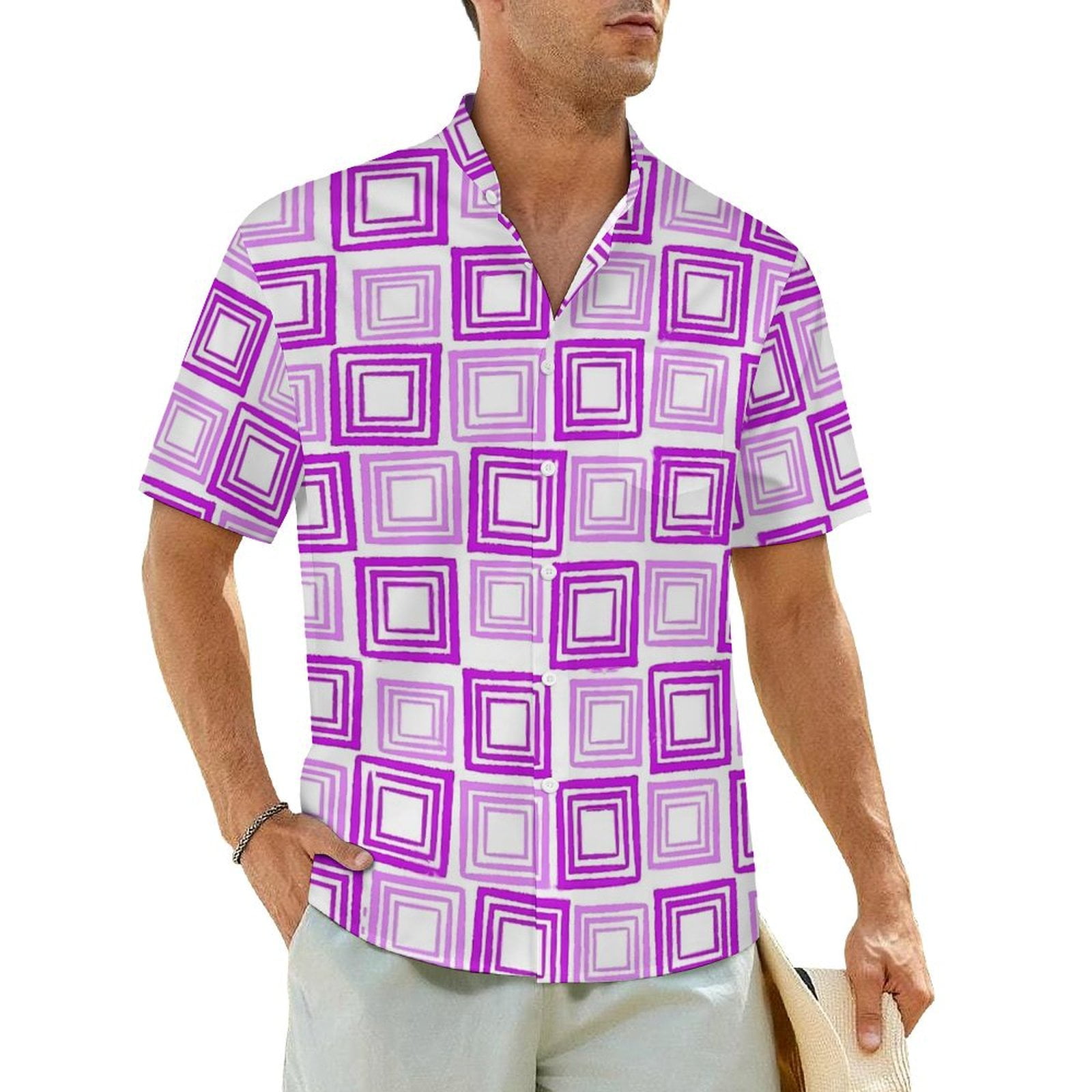 Retro Mod Print Vacation Shirt Male Vintage Flower Vintage Casual ...
