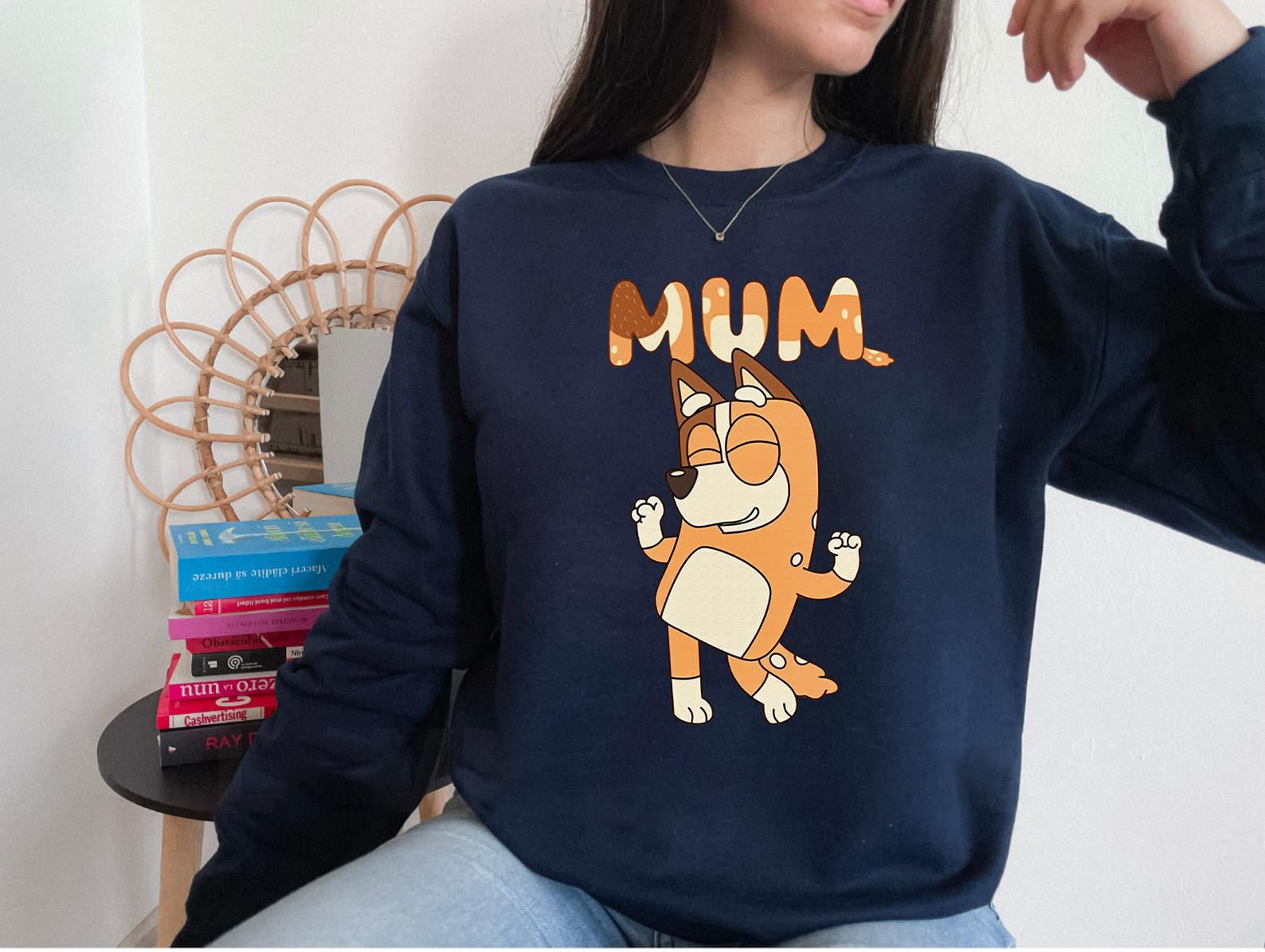 Retro Mom Bluey Sweatshirt, Chilli Heeler Bluey Family Sweater Mama ...