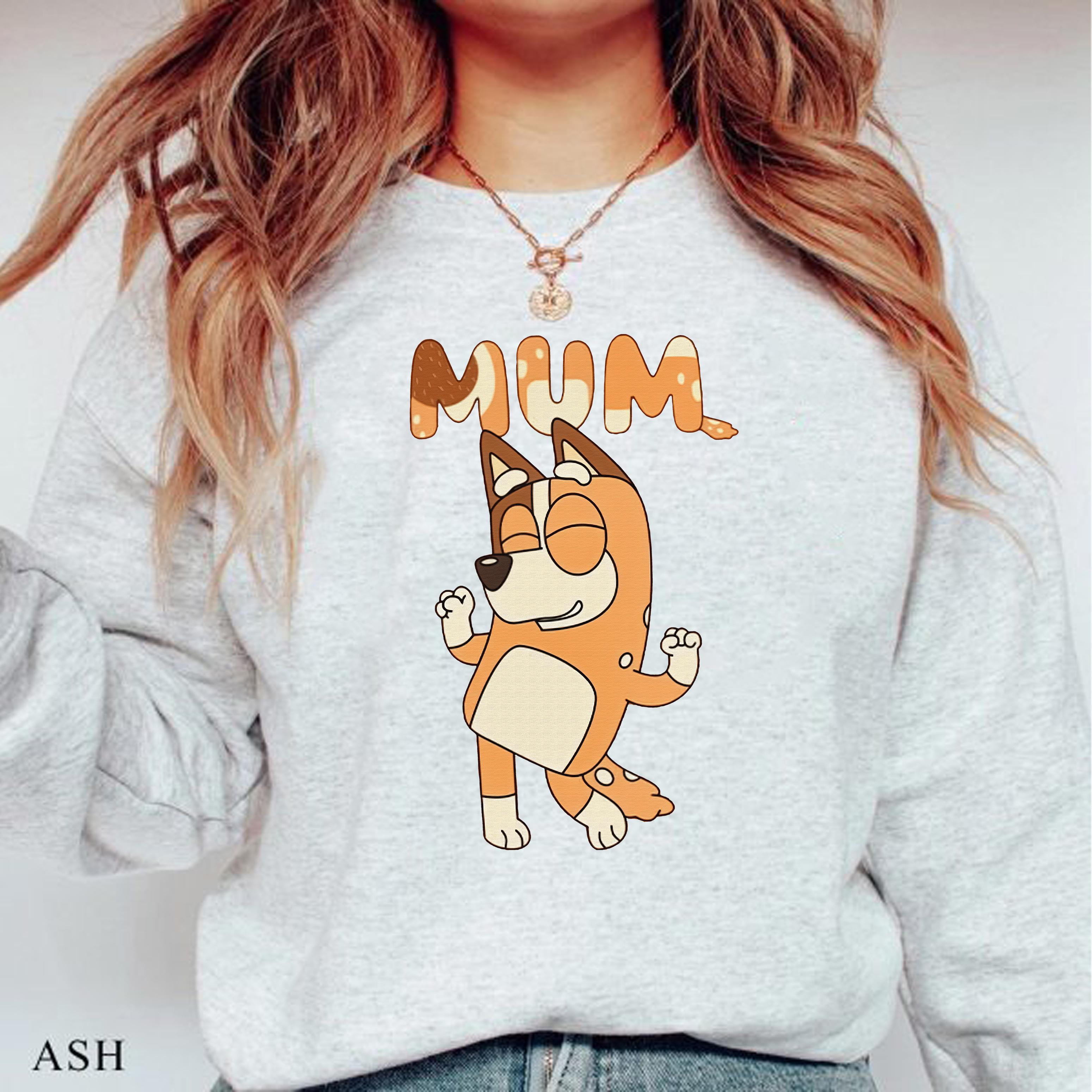 Retro Mom Bluey Sweatshirt, Chilli Heeler Bluey Family Sweater Mama ...