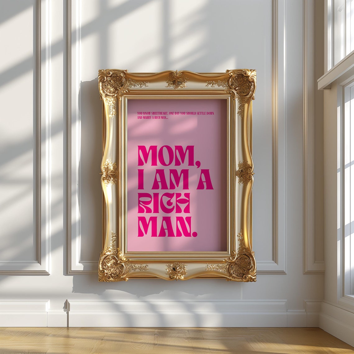 Retro Mom, I'M A Rich Man Poster, Cher Quote Wall Art, Feminist Wall ...