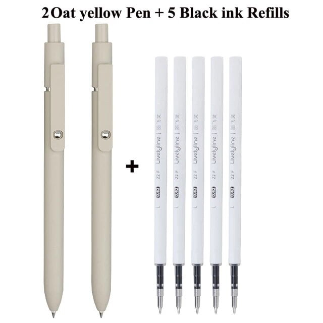 Retro Morandi Retractable Gel ink Ballpoint Pen,Extra Fine Point Black ...