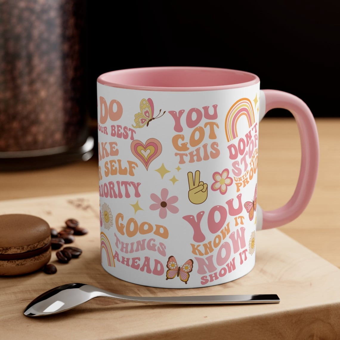 Retro Motivational Mug, Daily Reminders Mug, Quote Affirmation Positive ...