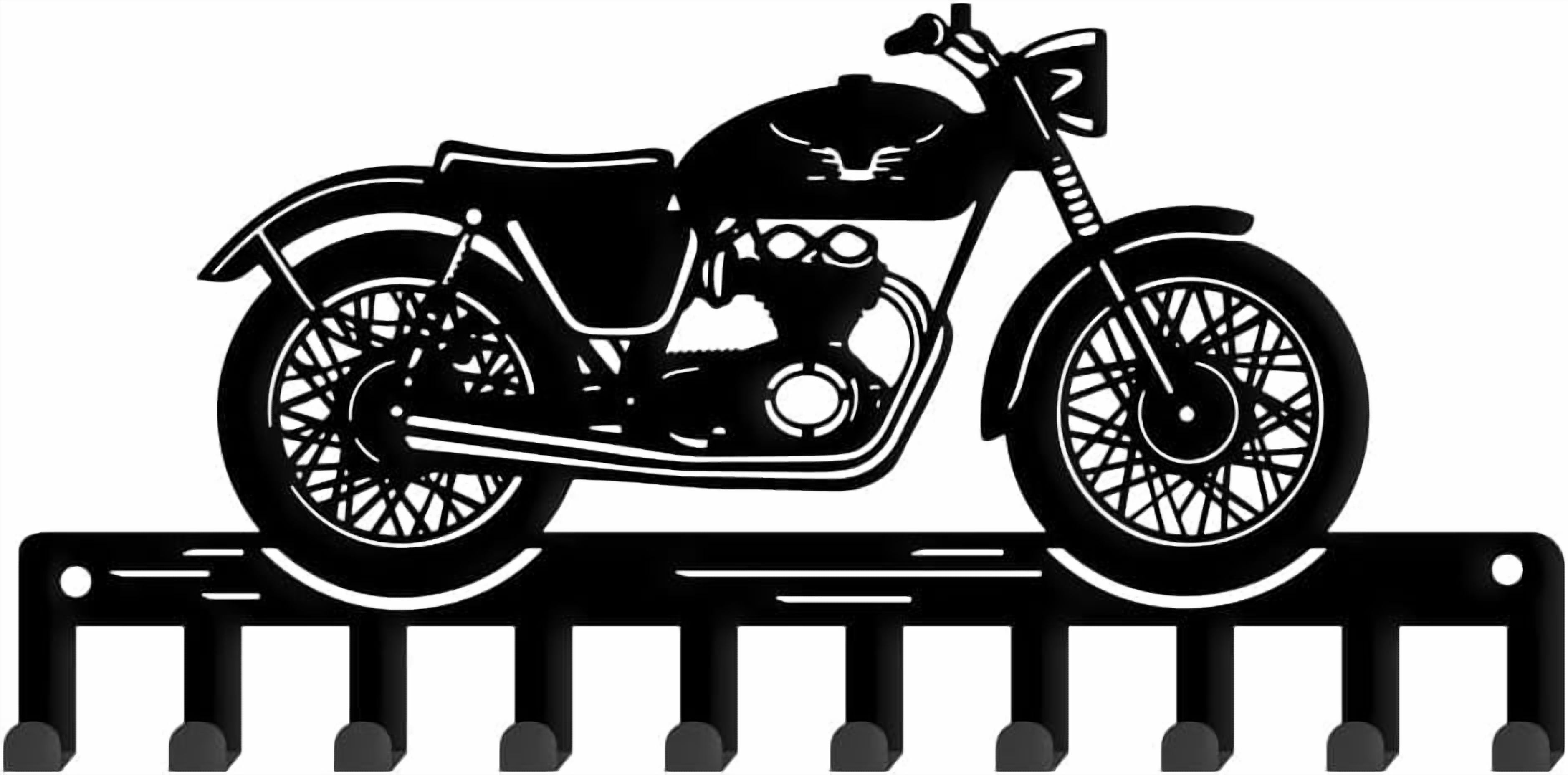 Retro Motorcycle Metal Key Hook Vintage Motorcycle Decorative 10 Hooks ...