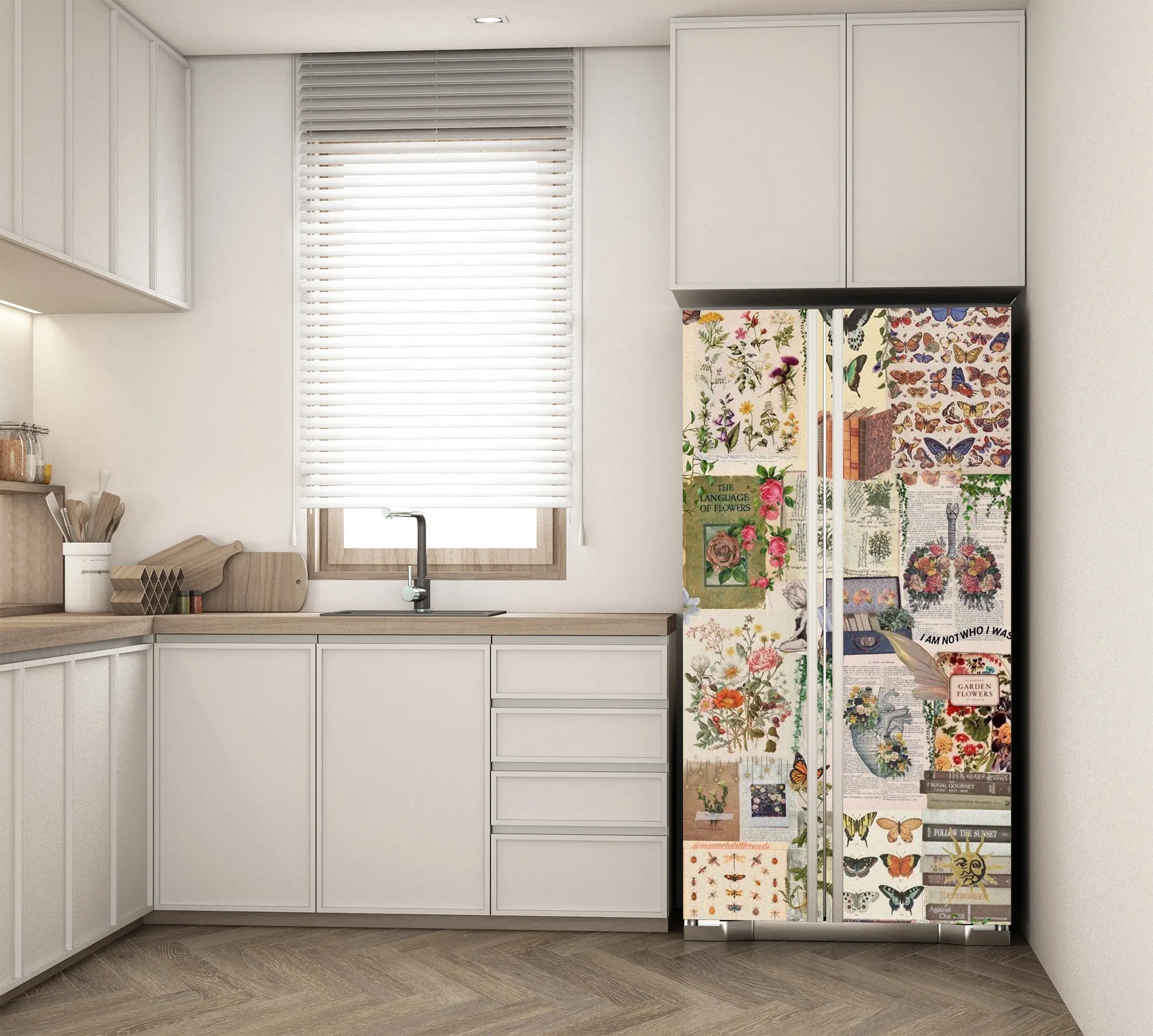 Retro Motorcycle Poster Pattern Refrigerator Magnet Wallpaper Modern ...