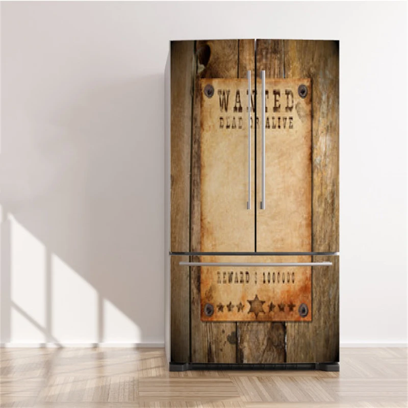 Retro Motorcycle Poster Pattern Refrigerator Magnet Wallpaper Modern ...